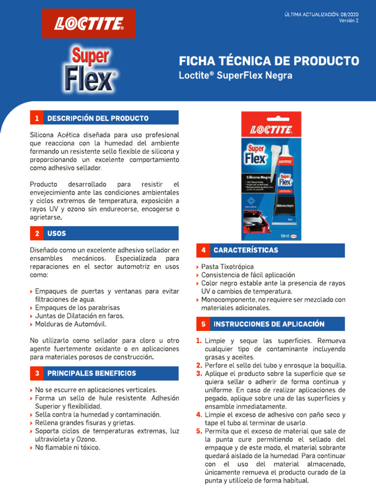 Tds Loctite Superflex Negra v.2 Final Compressed | PDF