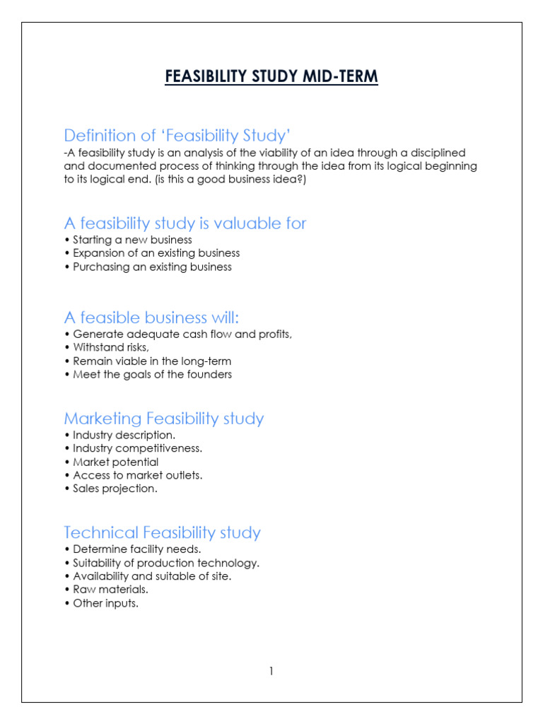 Midterm Feasibility Study | PDF | Feasibility Study | Marketing