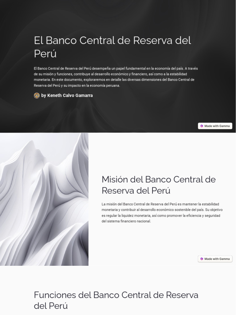 El Banco Central de Reserva Del Peru | PDF | Bancos centrales | La ...