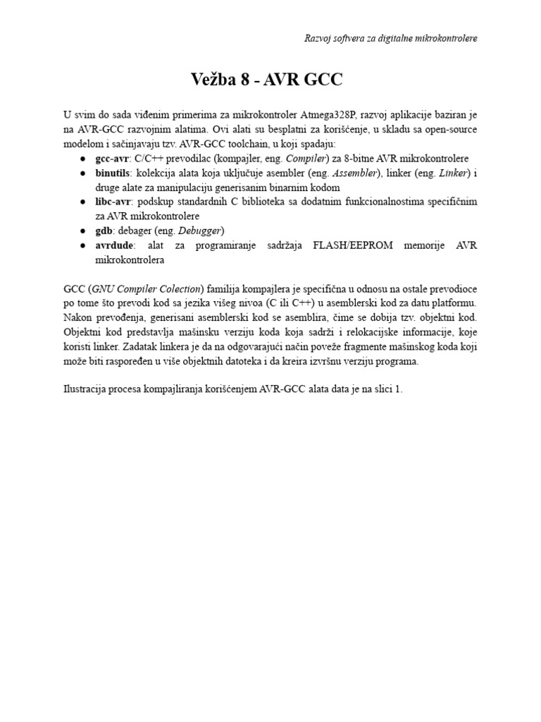Vezba 8 AVR GCC | PDF