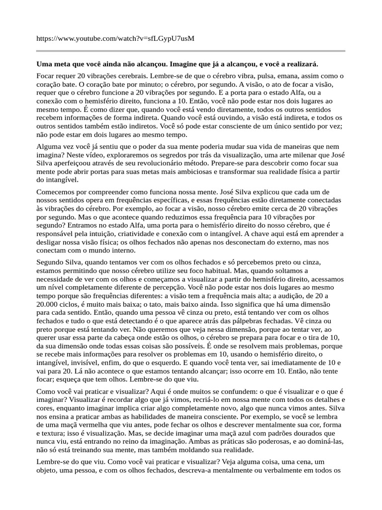 Método Silva: Visualização e Controle Mental | PDF | Mente | Cor