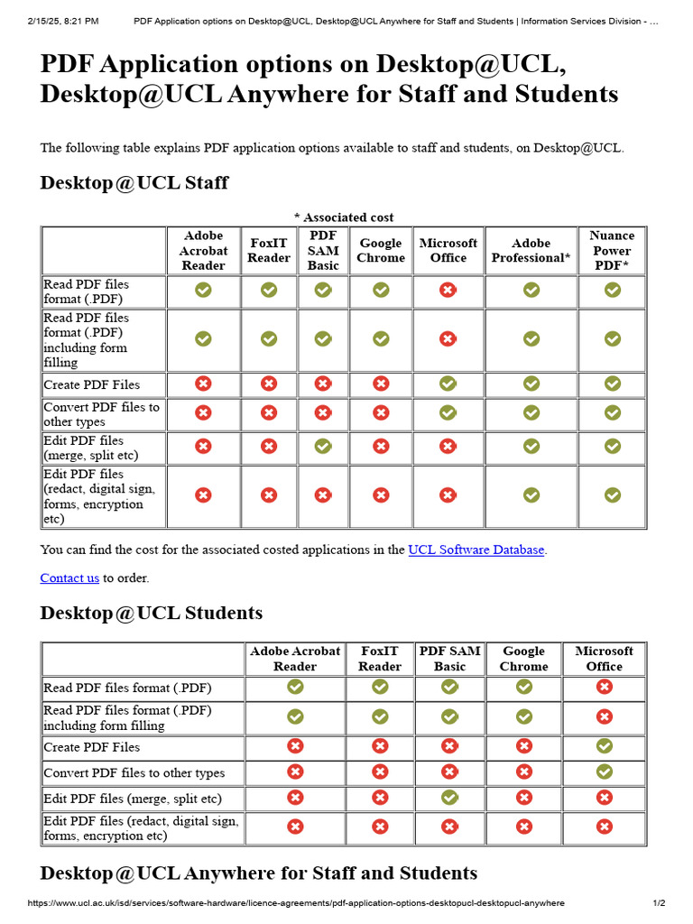 PDF Application options on Desktop@UCL, Desktop@UCL Anywhere for Staff ...