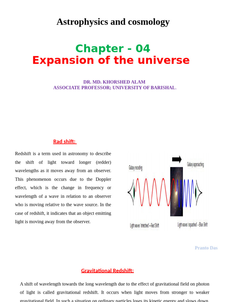 Chapter - 04 Astrophysics | PDF | Redshift | Universe