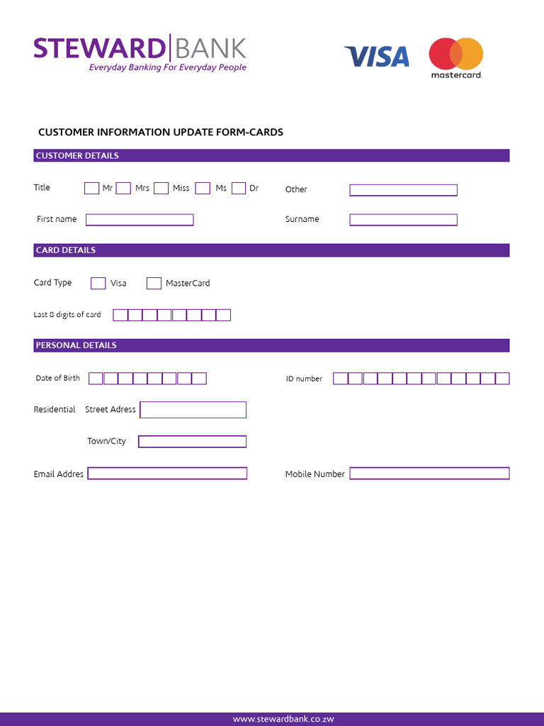 Customer Information Update Form-1 (1) | PDF