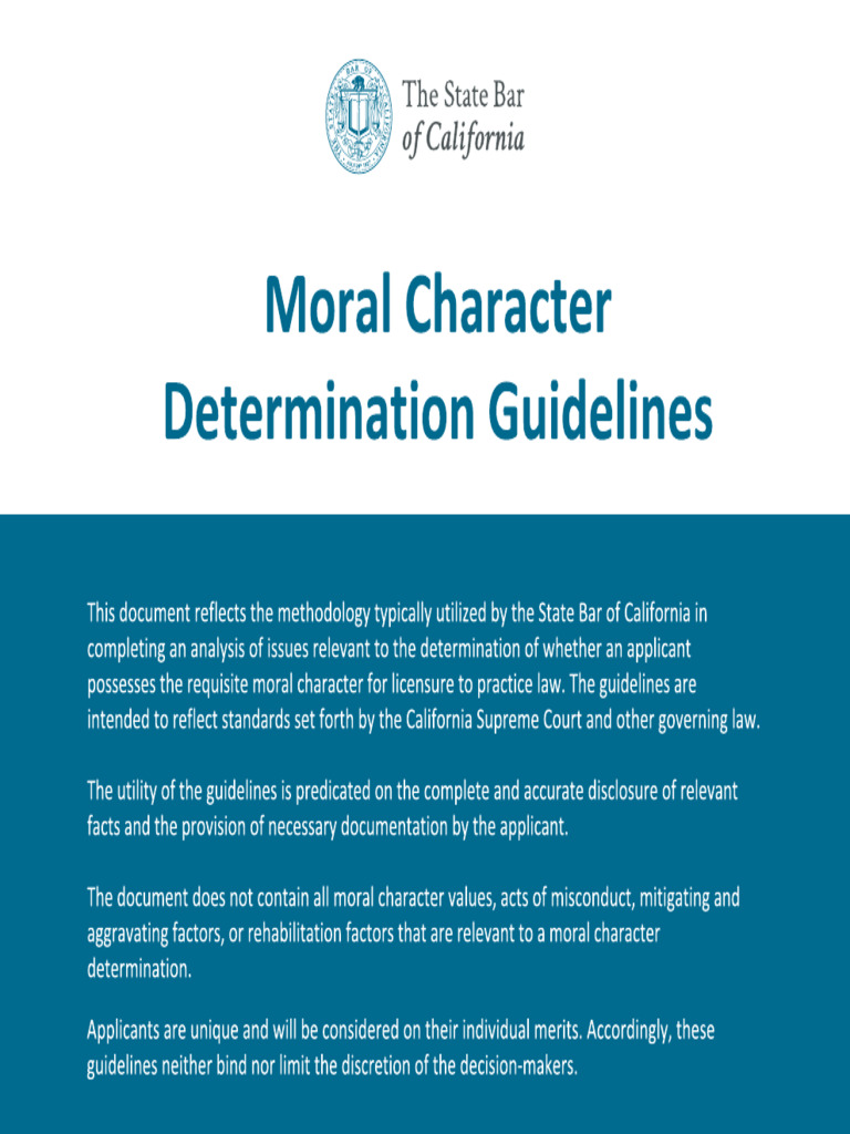 Moral Character Determination Guidelines | PDF