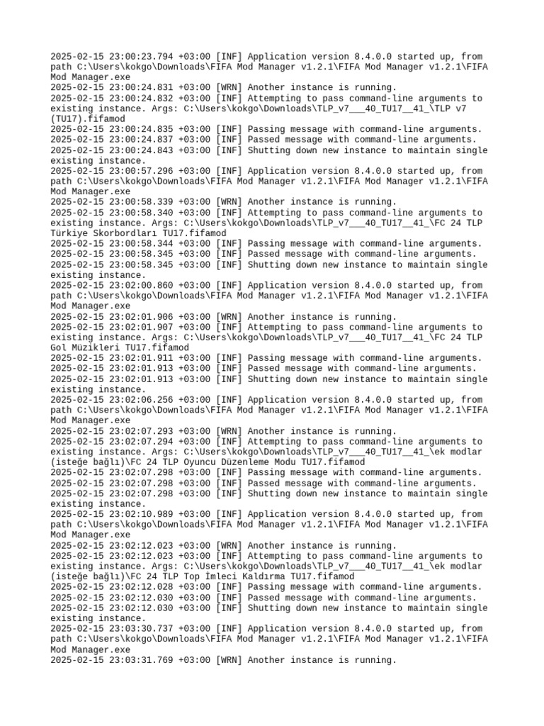FIFA Mod Manager Log Analysis | PDF | Command Line Interface | Computer ...