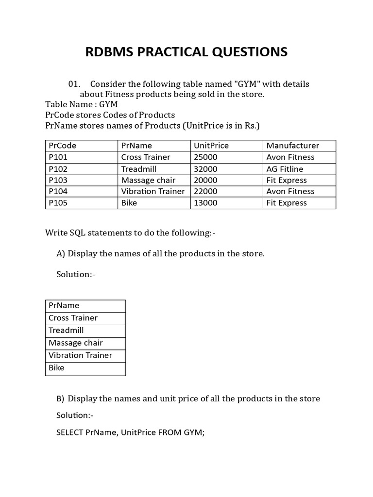 IT RDBMS Practical Ques | PDF | Databases | Computer Programming