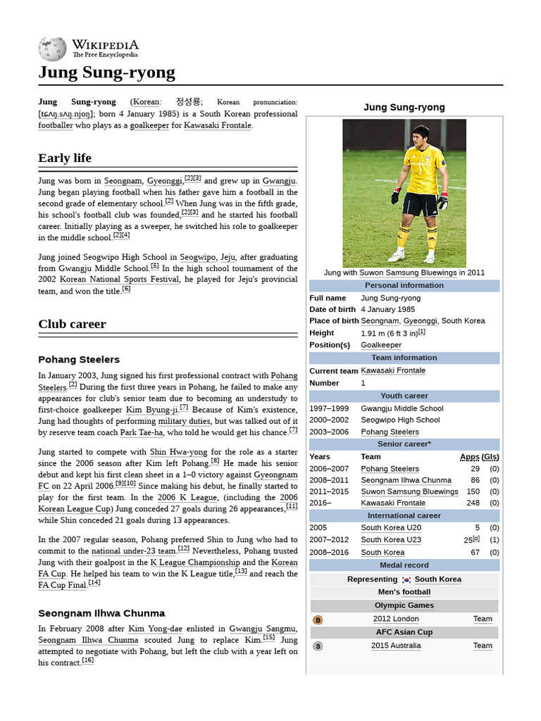 Jung_Sung-ryong | PDF | Association Football Competitions | Sports