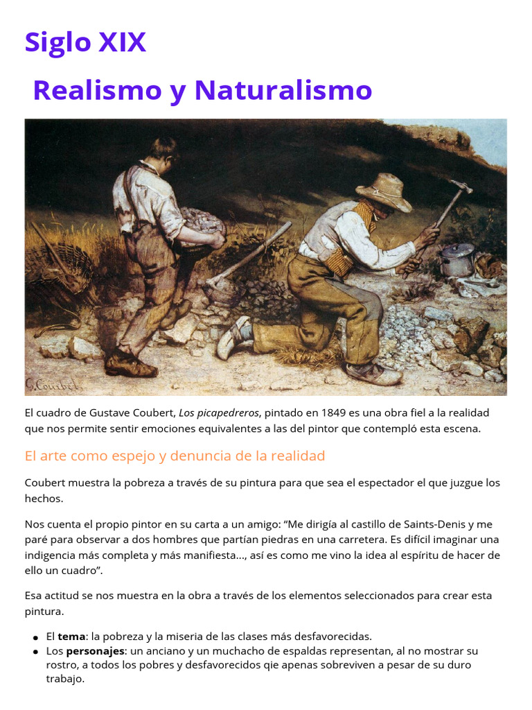 Realismo y Naturalismo en el Siglo XIX | PDF | Realismo literario