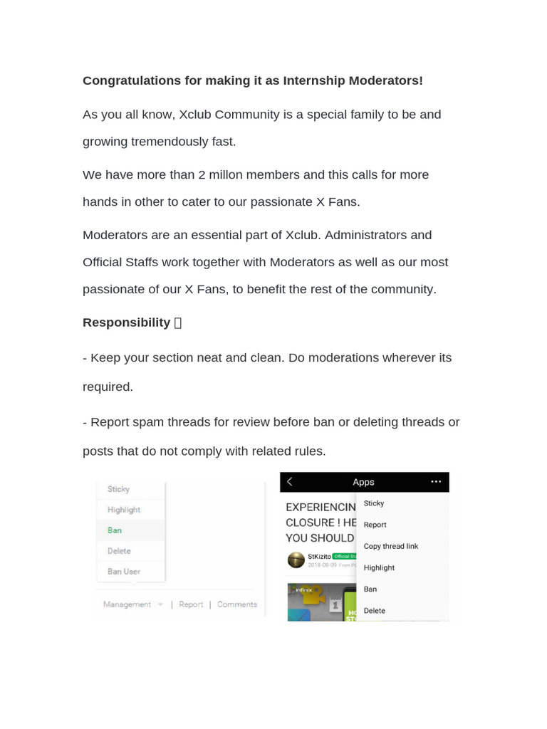 XCLUB Moderator Guideline | PDF