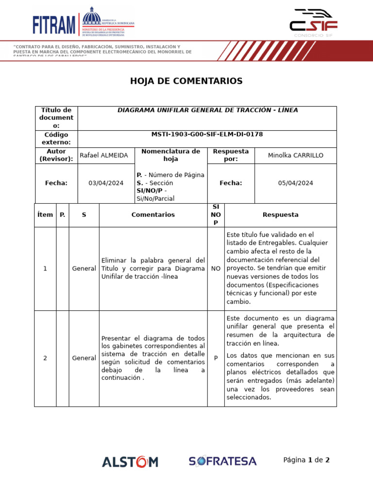 HC MSTI-1903-G00-SIF-ELM-DI-0178 - VA Diagrama Unifilar General de Tracci N - L Nea | PDF ...
