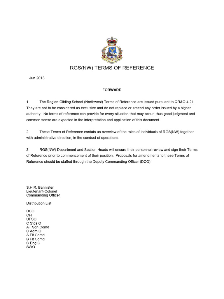 RGS (NW) Terms of Reference | PDF | Nursing | Health Care