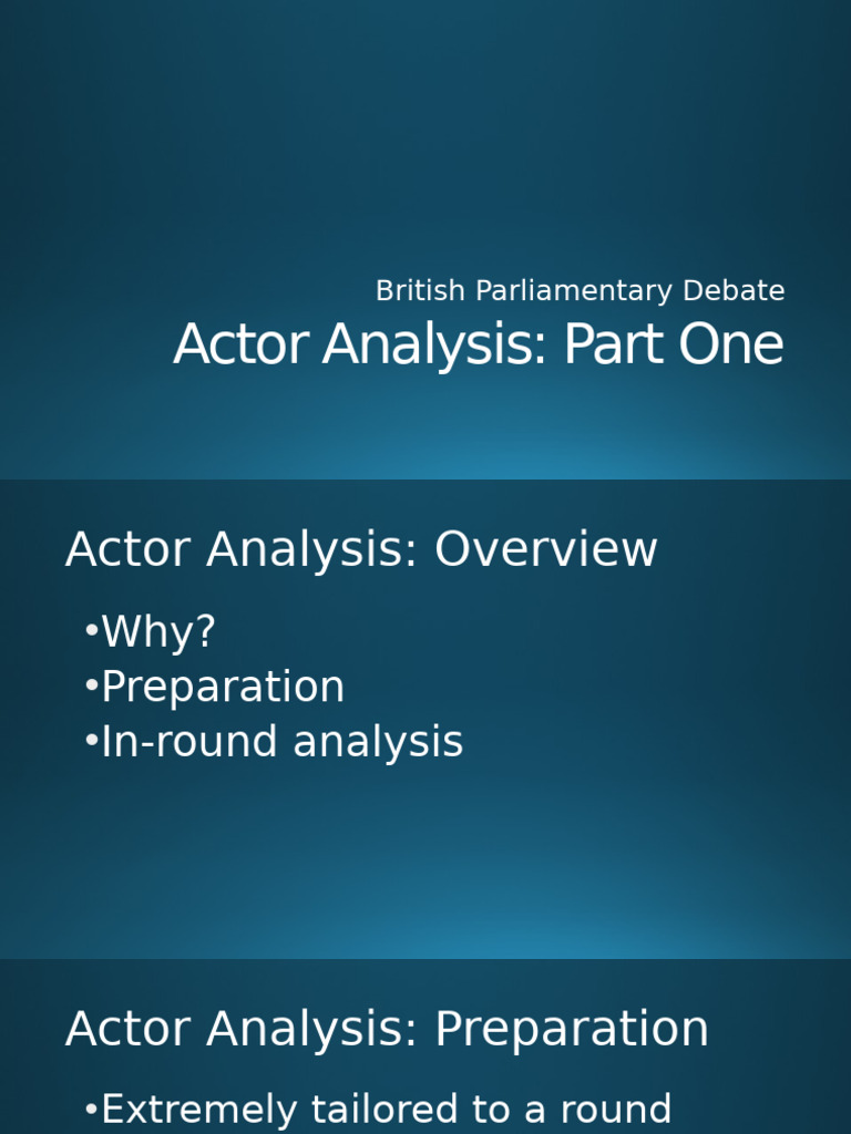 Actor Analysis in Debate Guide | PDF