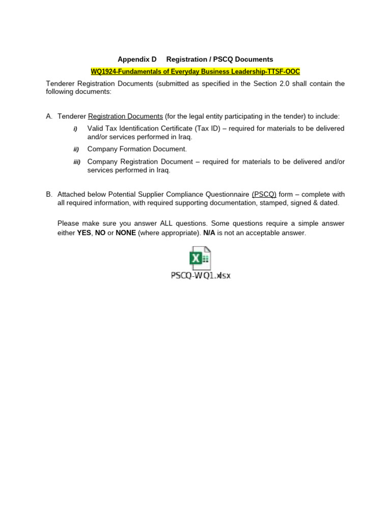 1b. Part 1 - Appendix D - Registration & PSCQ Form - (Ver. Jan 2024) | PDF