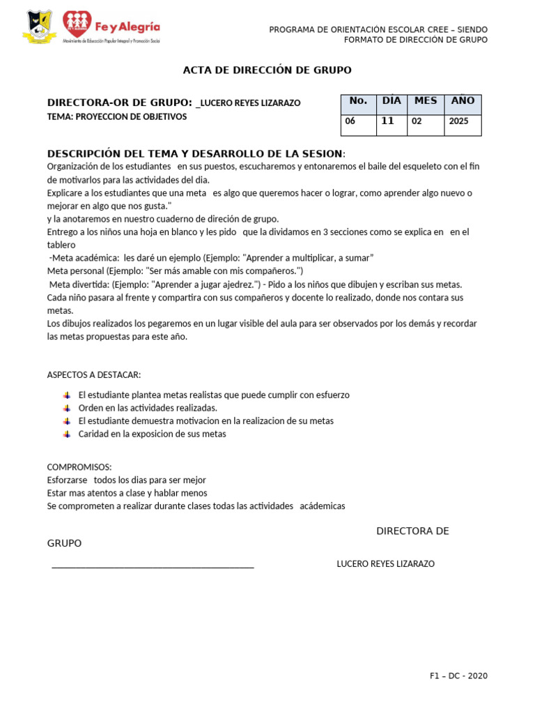 Direcion de Grupo Acta 06 | PDF