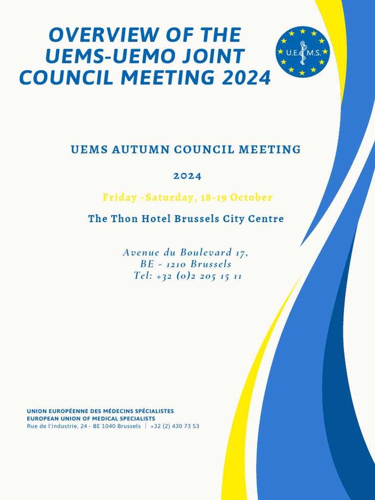Draft Overview Joint UEMS-UEMO Council Meeting - 18-19 October 2024 | PDF