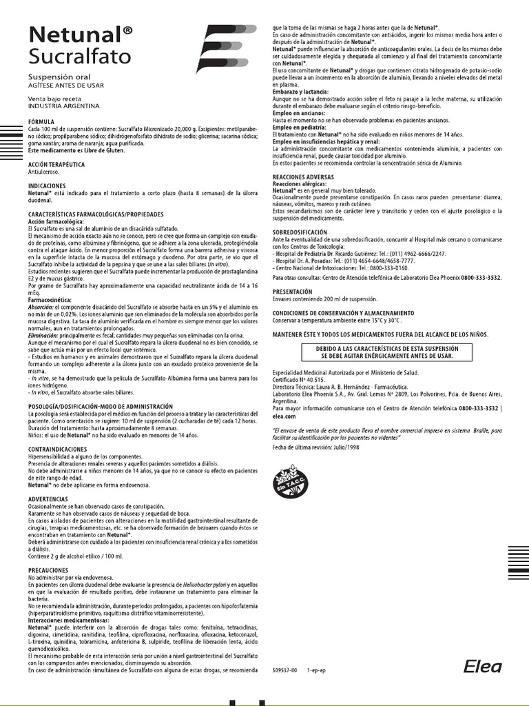 Netunal Prospecto | PDF