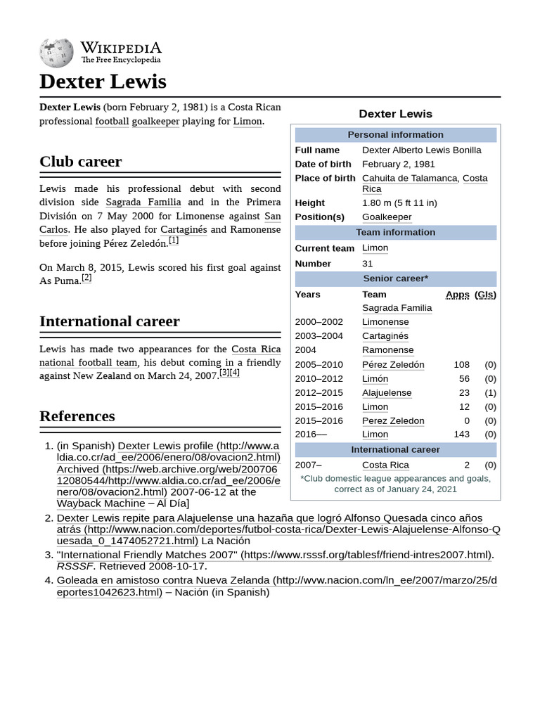 Dexter_Lewis | PDF | Football Teams | Association Football Clubs