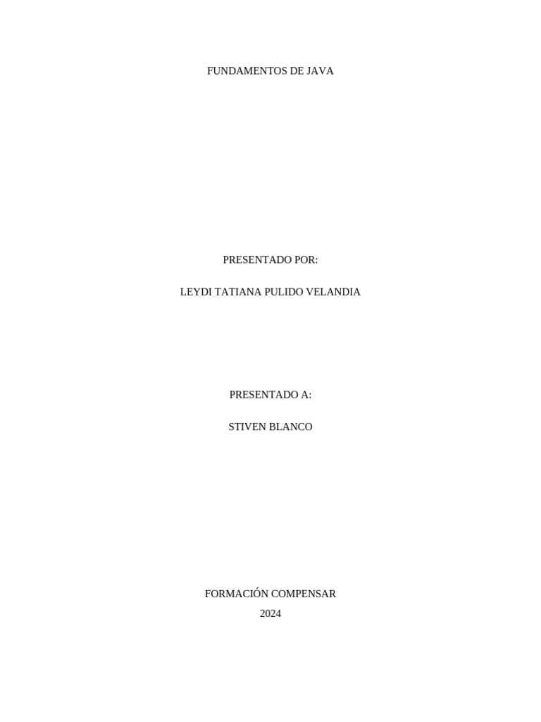 Fundamentos de Java | PDF | Java (lenguaje de programación) | Matemáticas