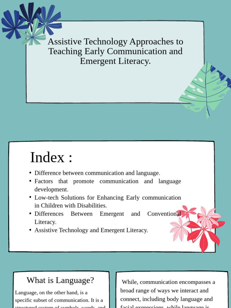 Assistive Tech for Early Literacy | PDF | Communication | Literacy