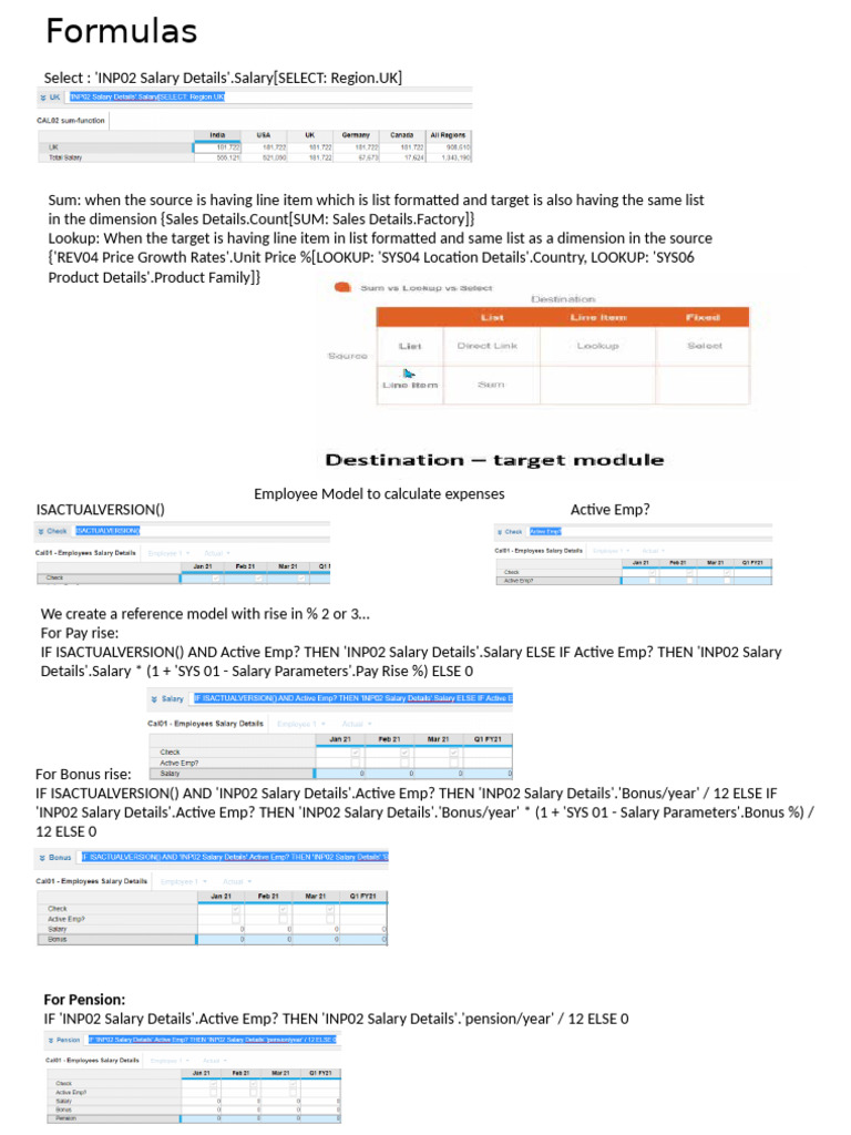 Anaplan Formulas | PDF | Salary