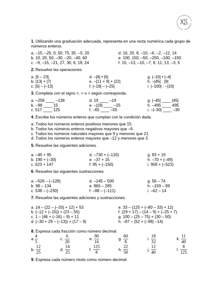 Guía Eje Números 2025 | PDF