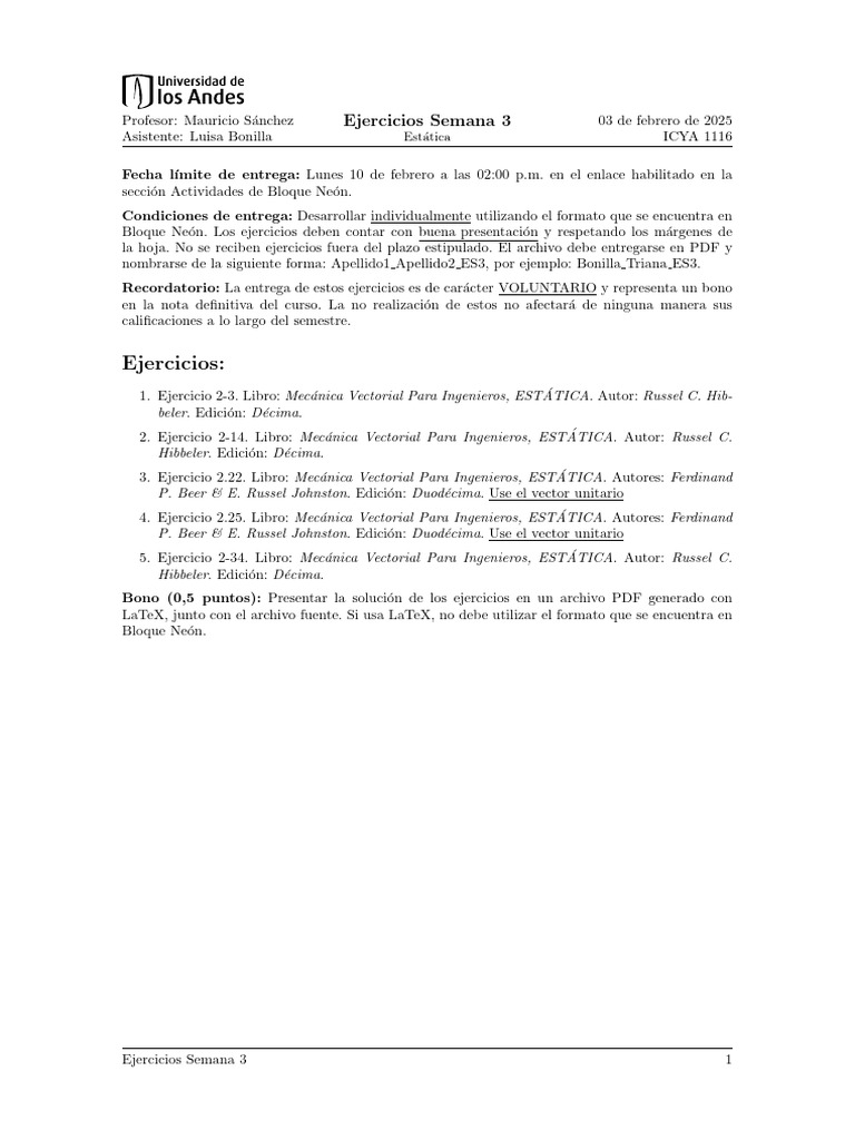 Ejercicios Semana 3 | PDF