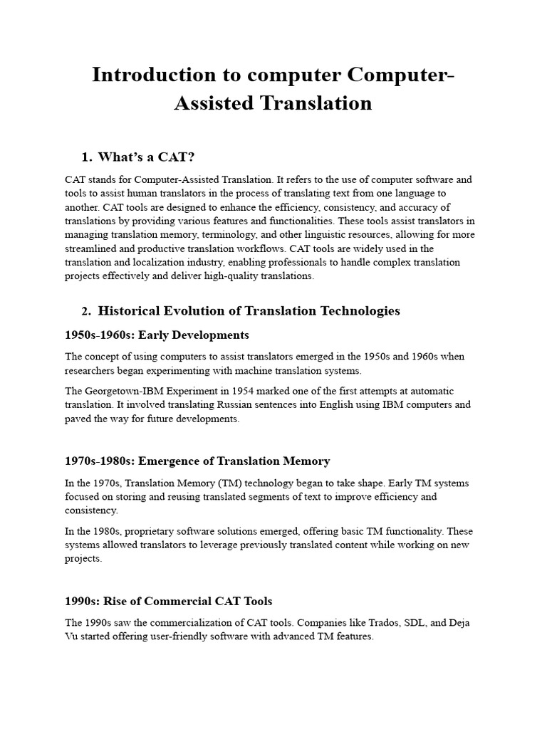 Overview of Computer-Assisted Translation | PDF | Translations | Computing