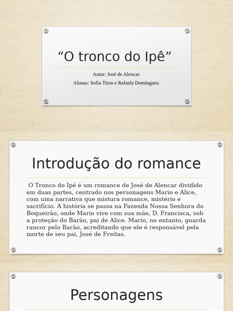 O Tronco do Ipê: Amor e Sacrifício | PDF