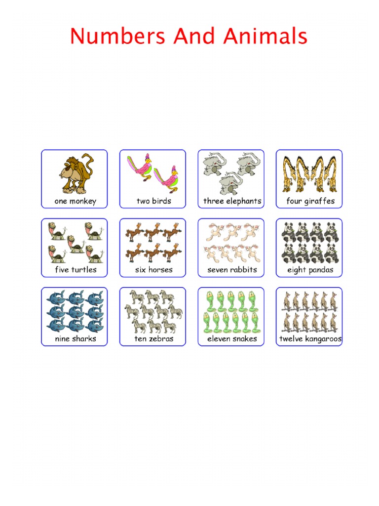 Números y Animales | PDF | Estudios de idiomas extranjeros