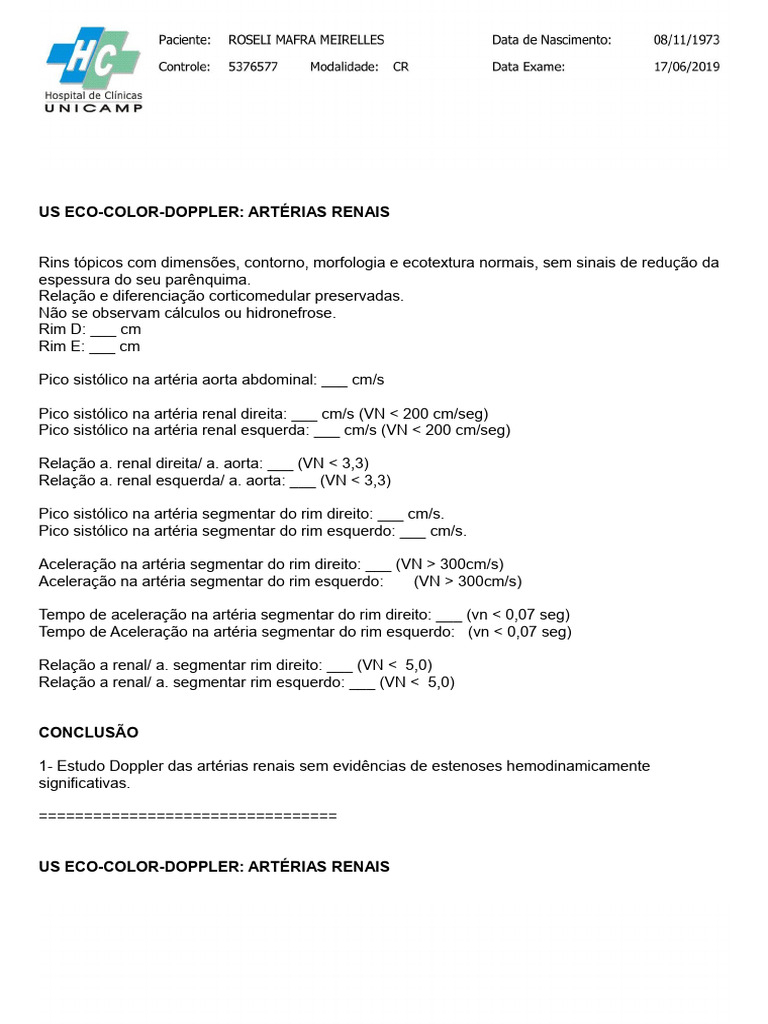 US Doppler Renais | PDF