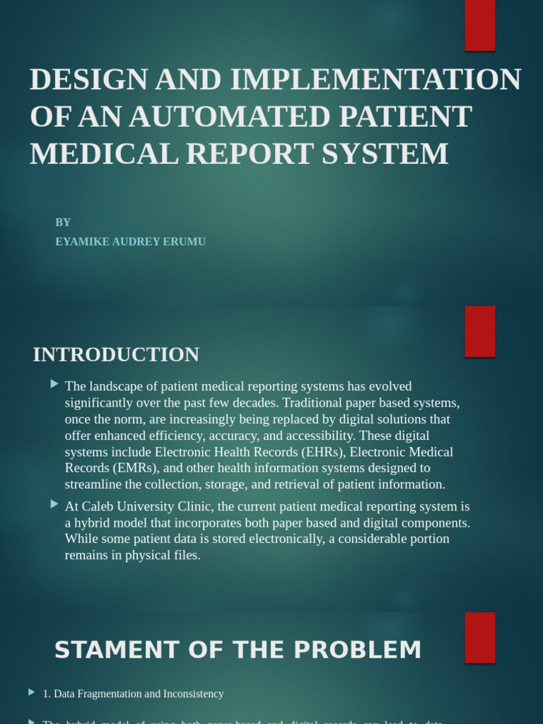 Design and Implementation of An Automated Patient Medical | PDF ...