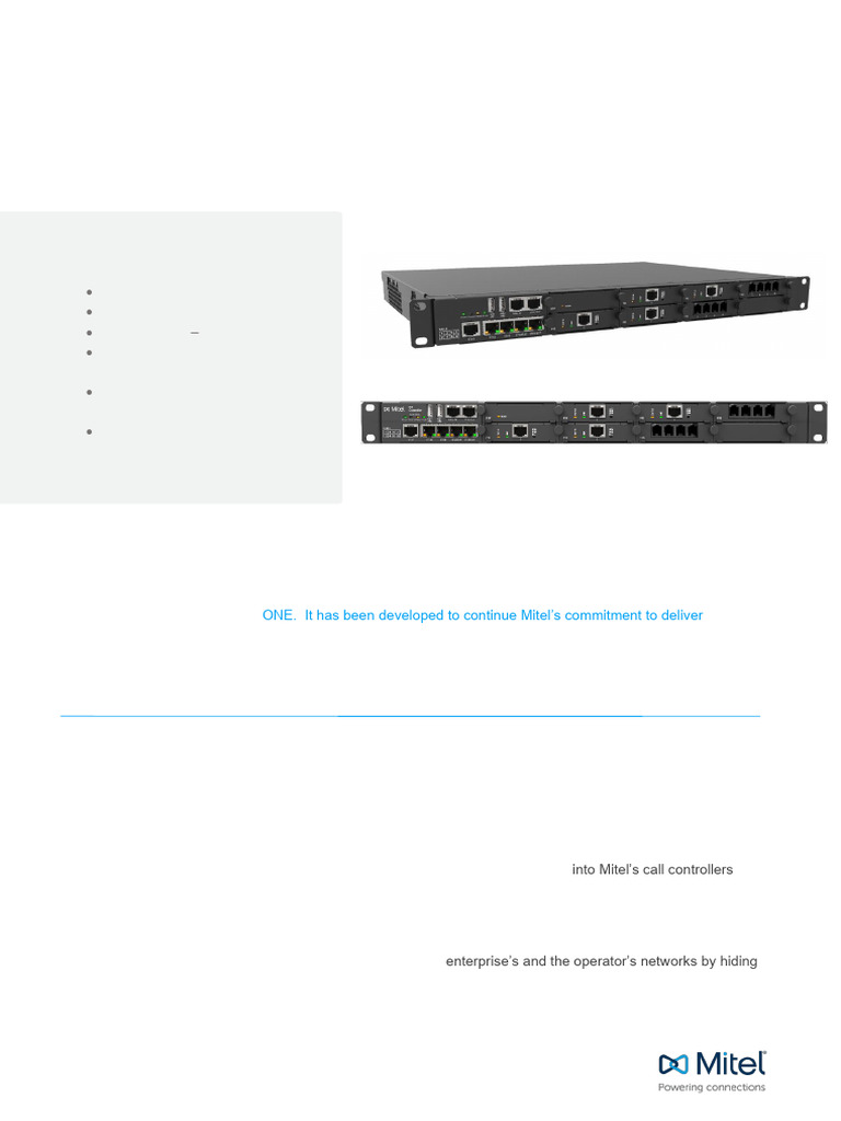 Datasheet Mitel EX Controller EN | PDF | I Pv6 | Quality Of Service