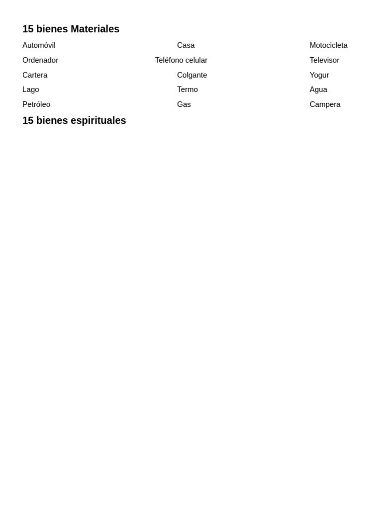 15 Bienes Materiales | PDF
