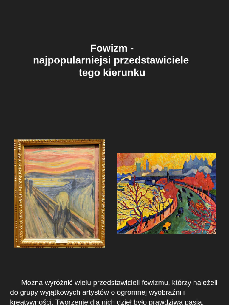 Fowizm - Najpopularniejsi Przedstawiciele Tego Kierunku | PDF