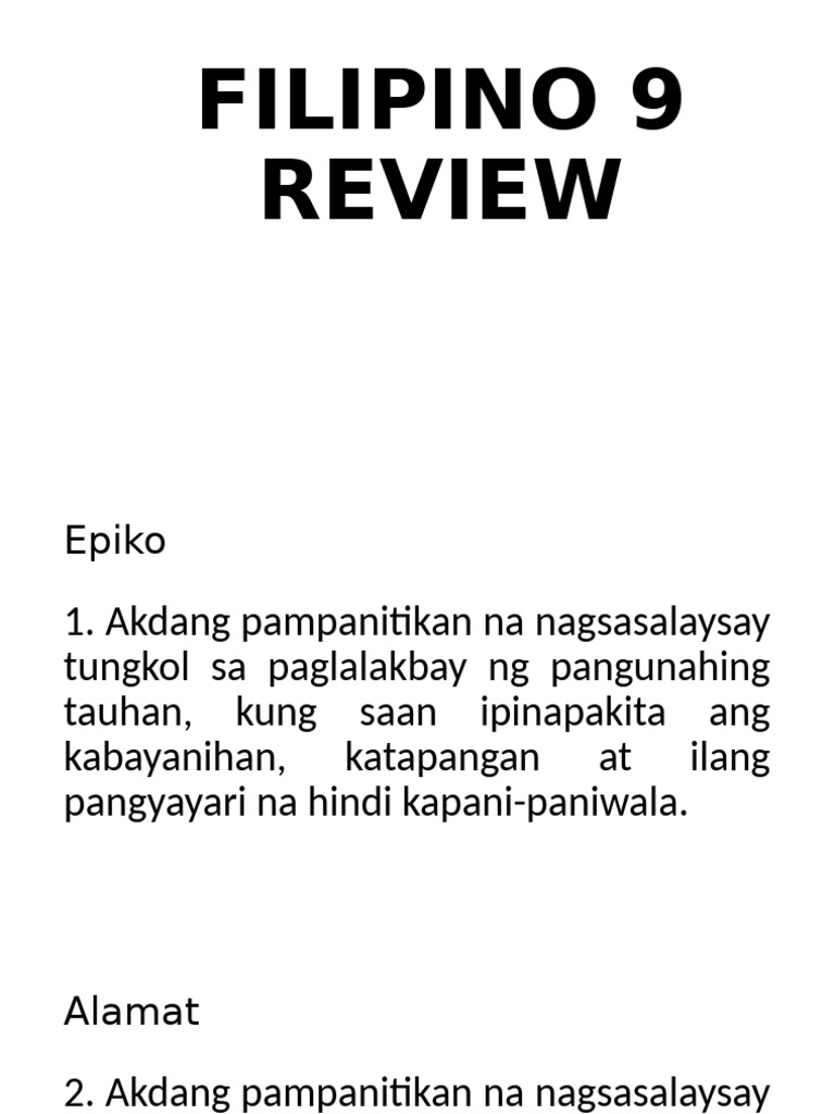 3rd Filipino 9 Review | PDF
