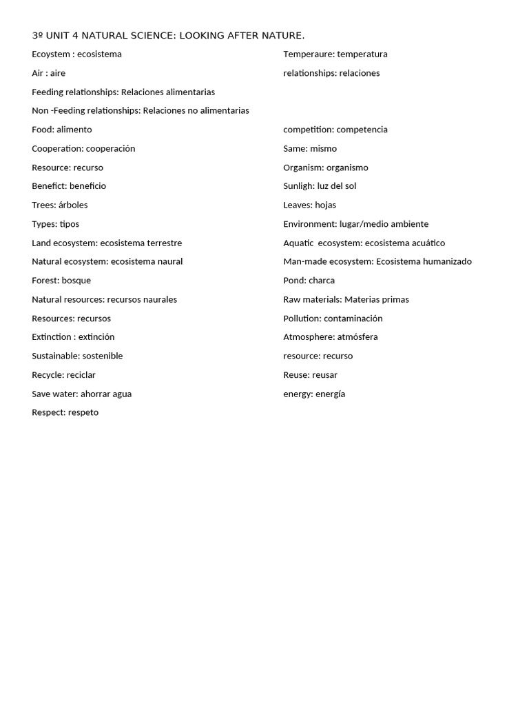 3 Unit 4 Natural Science | PDF