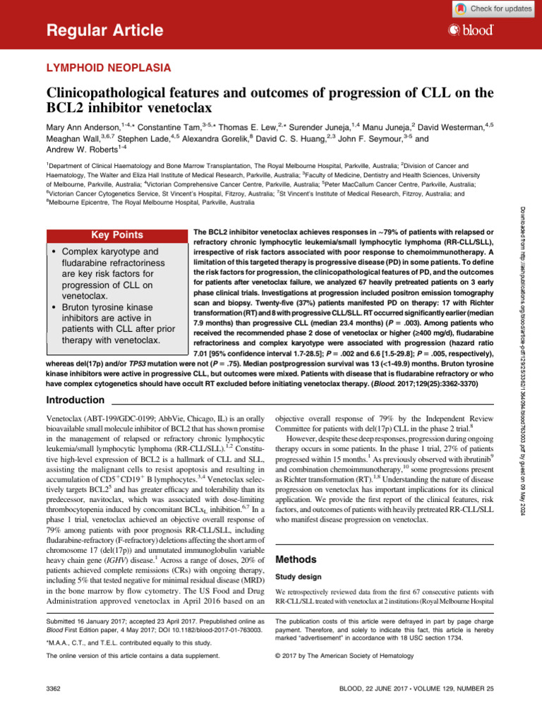 Anderson - 2017 - Clinicopathological Features and Outcomes of ...