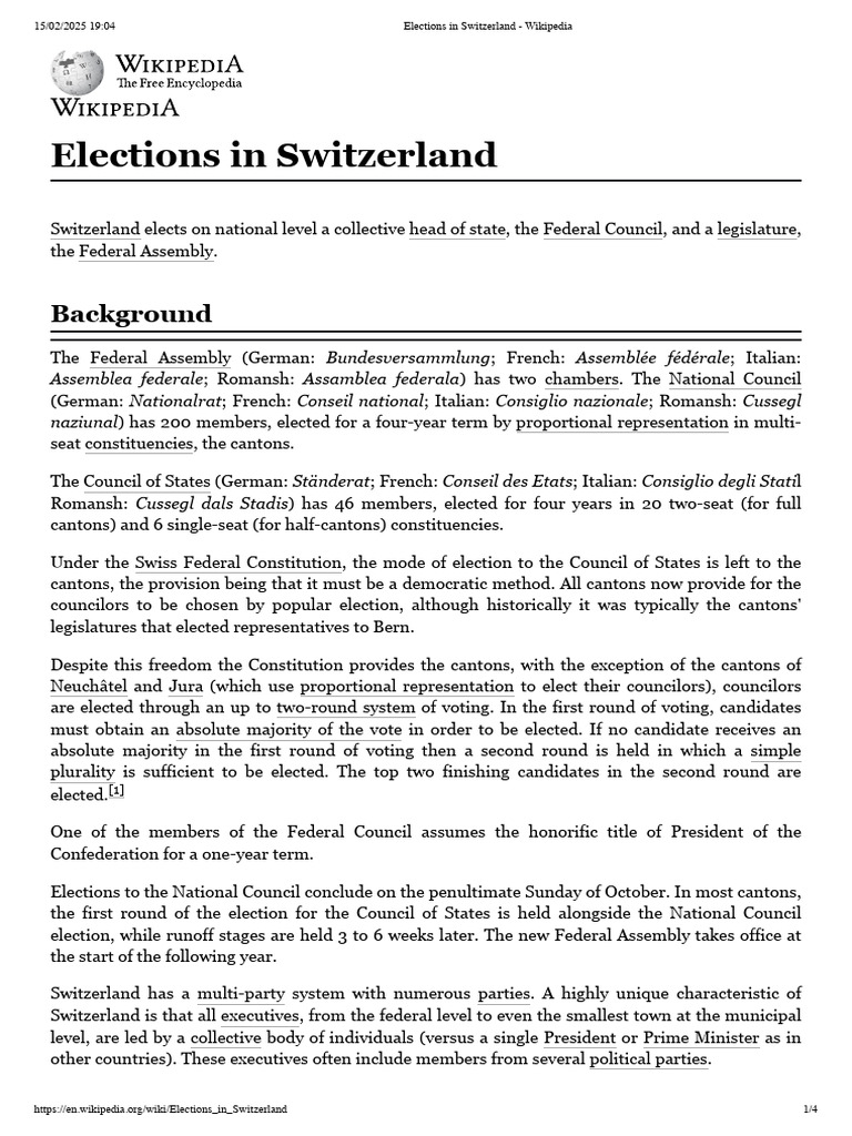 2023 Swiss Federal Elections Overview | PDF | Group Decision Making ...