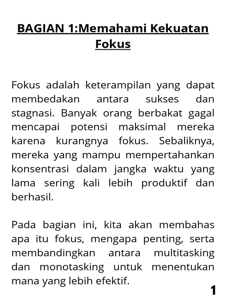 BAGIAN 1memahami Kekuatan Fokus 20250207 185214 0000 | PDF