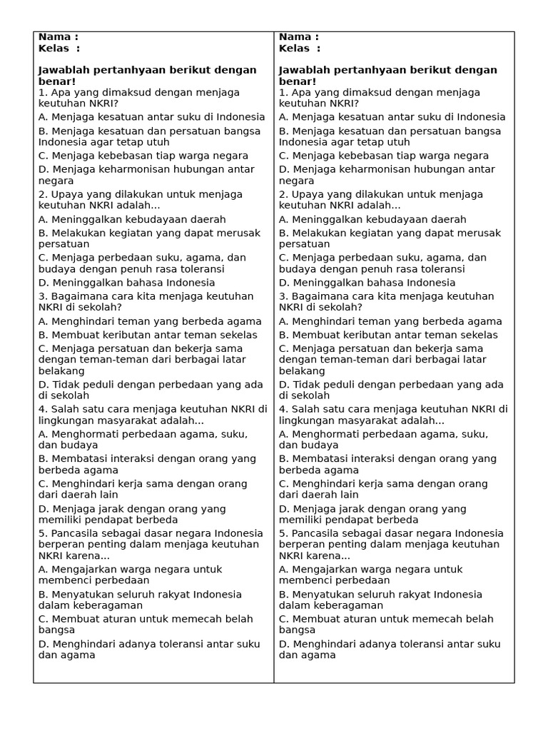Soal Rizkiyah Khoirin Nawa | PDF