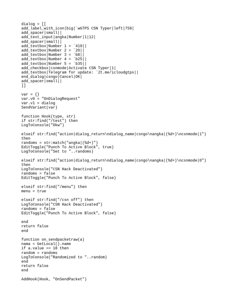 CSN Typer - Lua | PDF