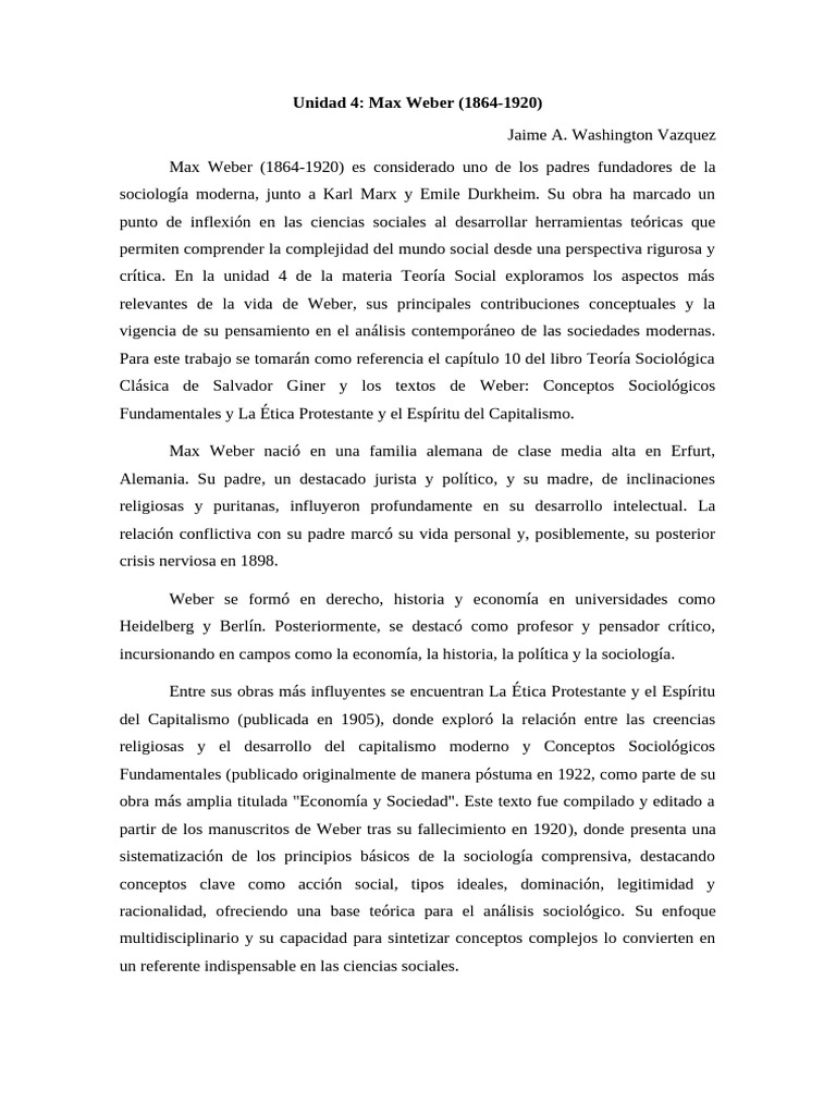 Max Weber: Fundamentos de la Sociología | PDF | Max Weber | Sociología