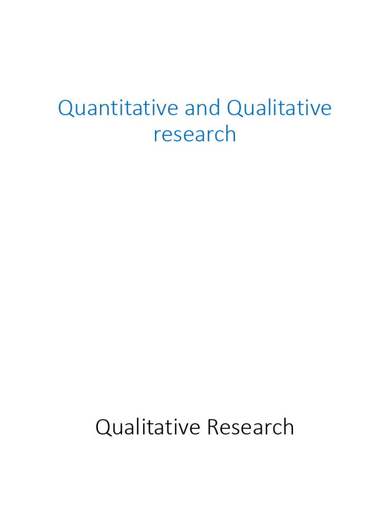 Qualitative Vs Quantitative Research Guide Pdf Qualitative Research