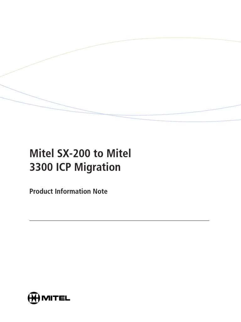 Mitel_SX-200_to_Mitel_3300_ICP_Migration | PDF | Session Initiation ...