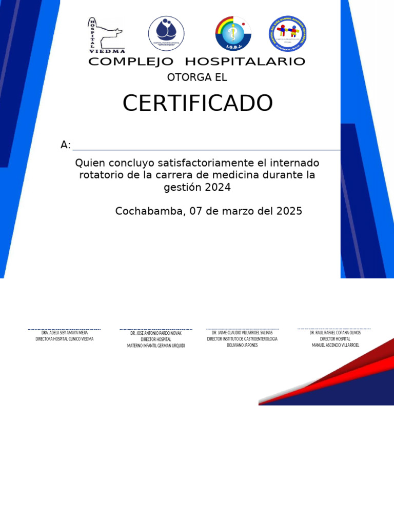 Certificado de Internado Médico 2024 | PDF