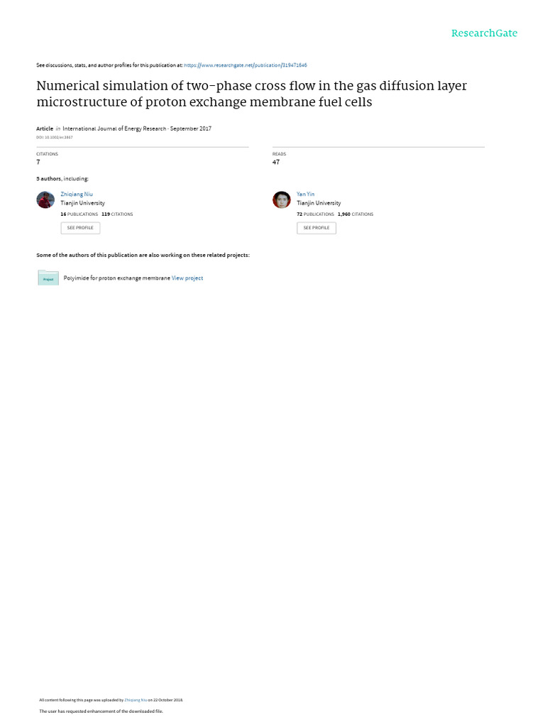 Numerical Simulation of Two-Phase Cross Ow in The Gas Diffusion Layer Microstructure of Proton ...