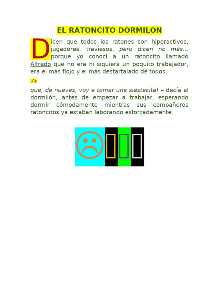 El Ratón Dormilón: Historia de Alfredo | PDF