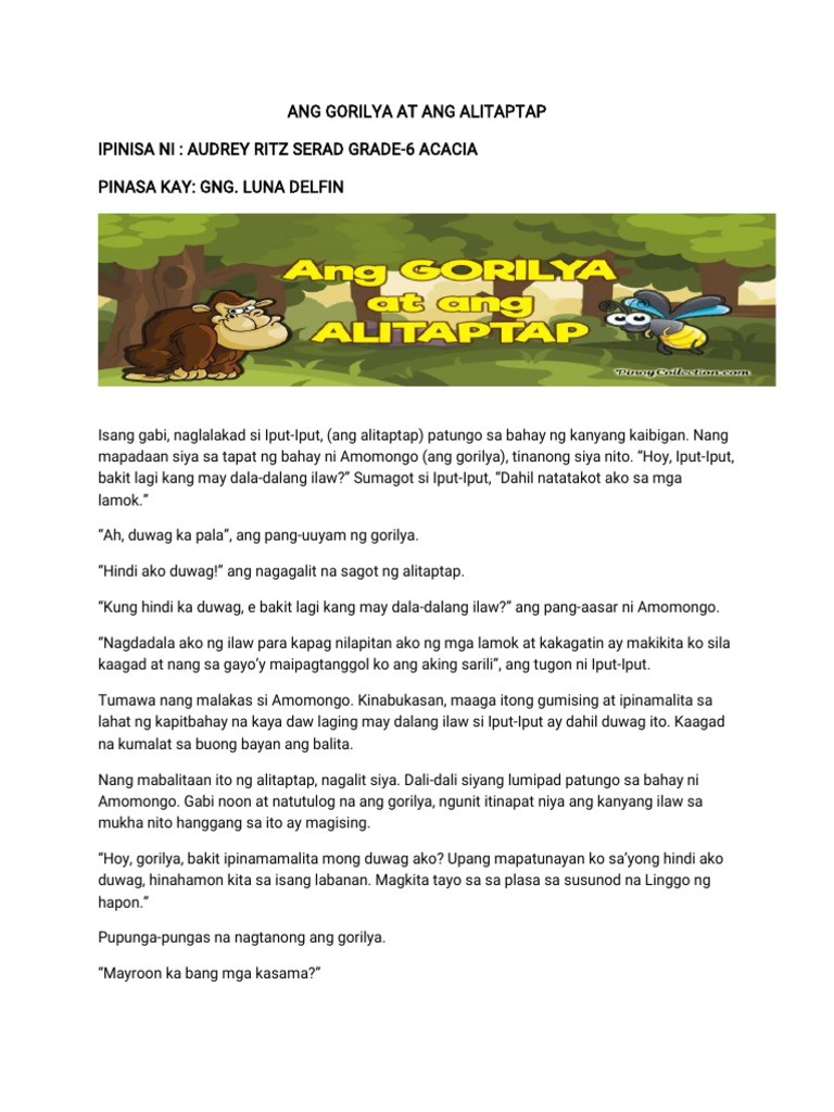 Ang Gorilya at alitaptap | PDF