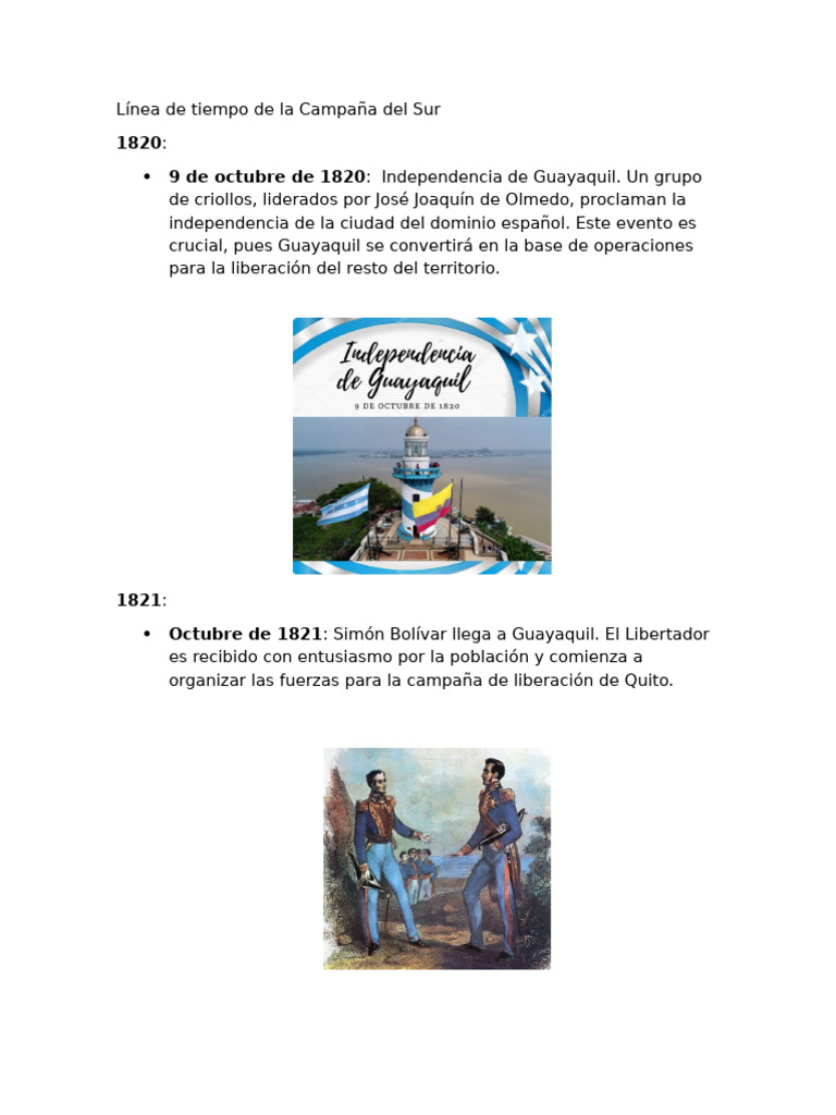 Liena Del Tiempo Batalla Del Sur | PDF | Conflictos del segundo milenio ...